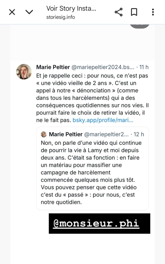 Le harcèlement de Marie Peltier – La Menace Théoriste
